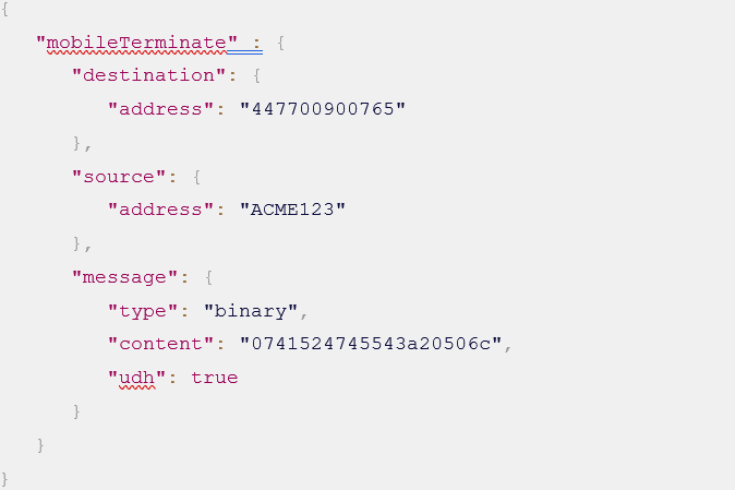 Json example Infobip